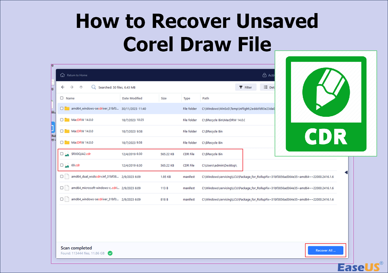 Recover Unsaved CorelDraw File in Quick Fixes - EaseUS Recover Unsaved CorelDraw File in Quick Fixes - EaseUS