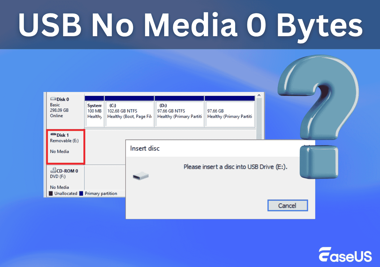 USB No Media 0 Bytes? Full Fix with Data Recovery