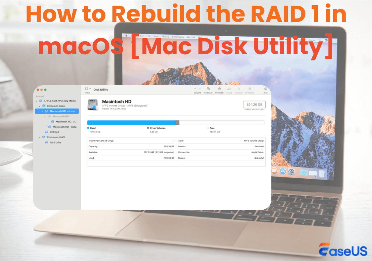 Anleitung: RAID 1 unter macOS neu erstellen [Mac-Festplattendienstprogramm] - EaseUS