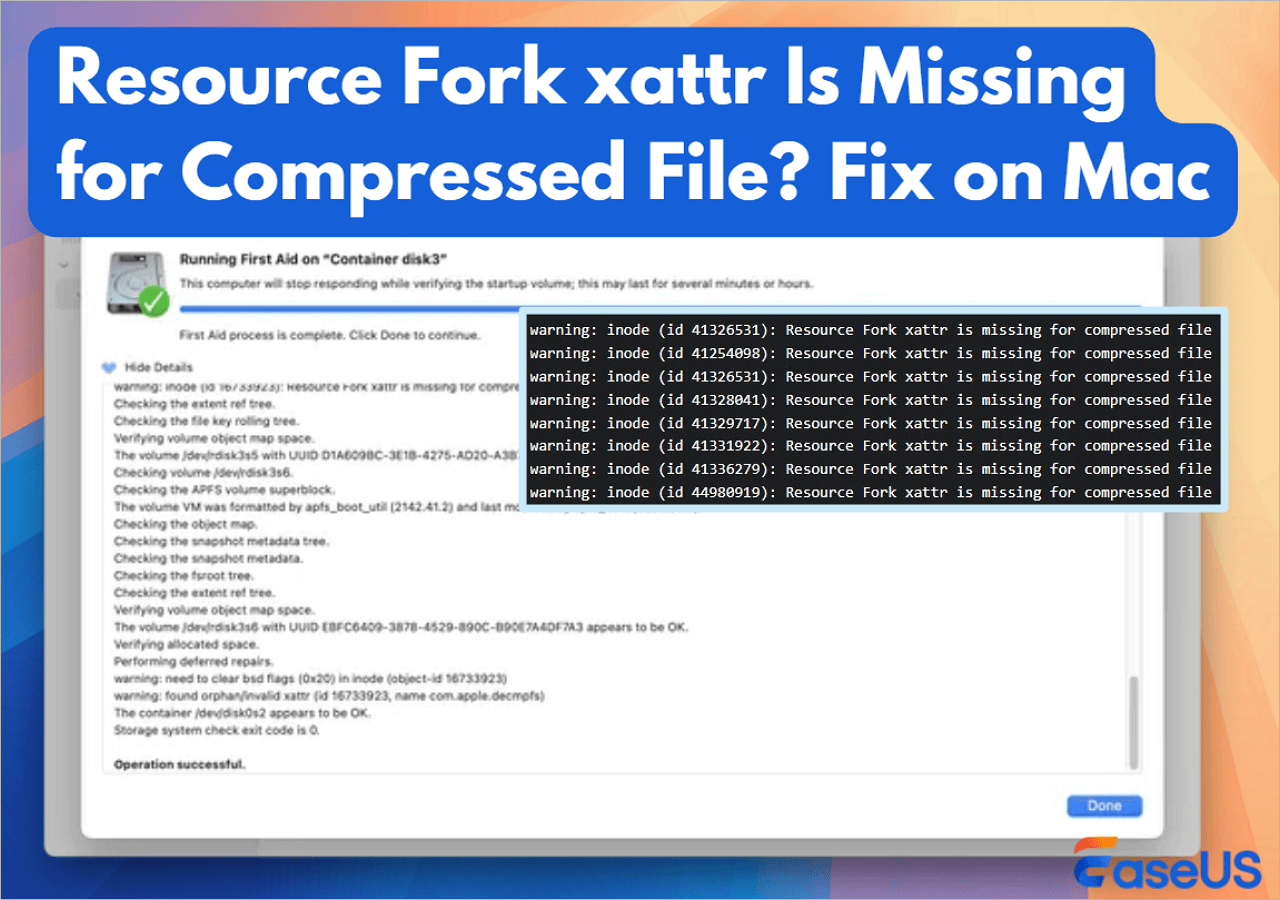 Resource Fork xattr brakuje dla skompresowanego pliku? Napraw na Macu