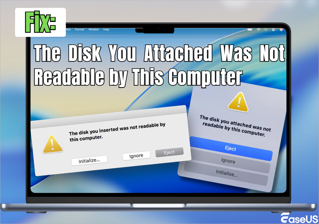 The Disk You Attached Was Not Readable by This Computer