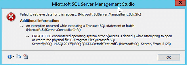 How to Fix SQL Server Error 5123 (Access Denied or Database Attach ... How to Fix SQL Server Error 5123 (Access Denied or Database Attach ...