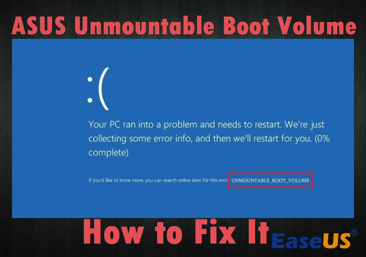 ASUS Unmountable Boot Volume in Windows 10/11 (4 Solutions)