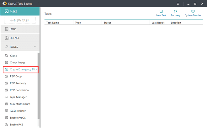 Create WinPE Emergency Bootable Disk with EaseUS Todo Backup - EaseUS