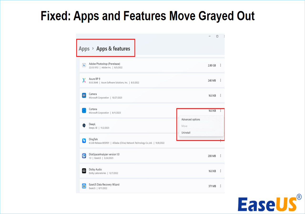 Fixed: Apps and Features Move Grayed Out 💡