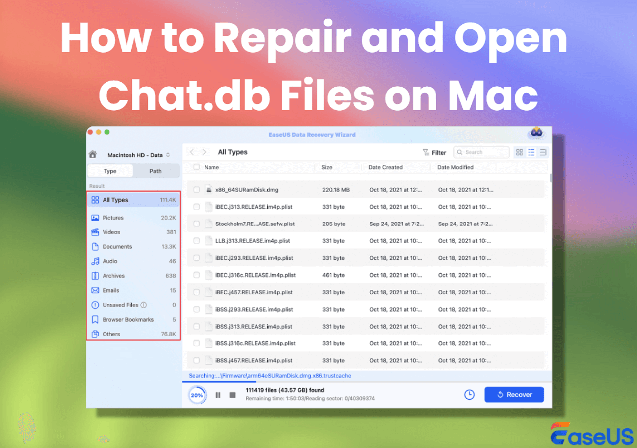 Chat.db-Dateien auf Mac reparieren und öffnen [Dateireparatur]