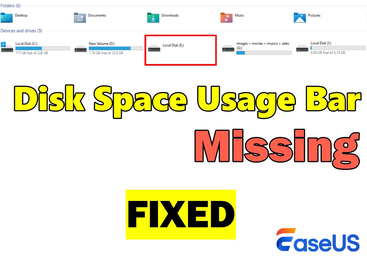 Wie man das Fehlen der Leiste für die Festplattennutzung unter Windows behebt - EaseUS