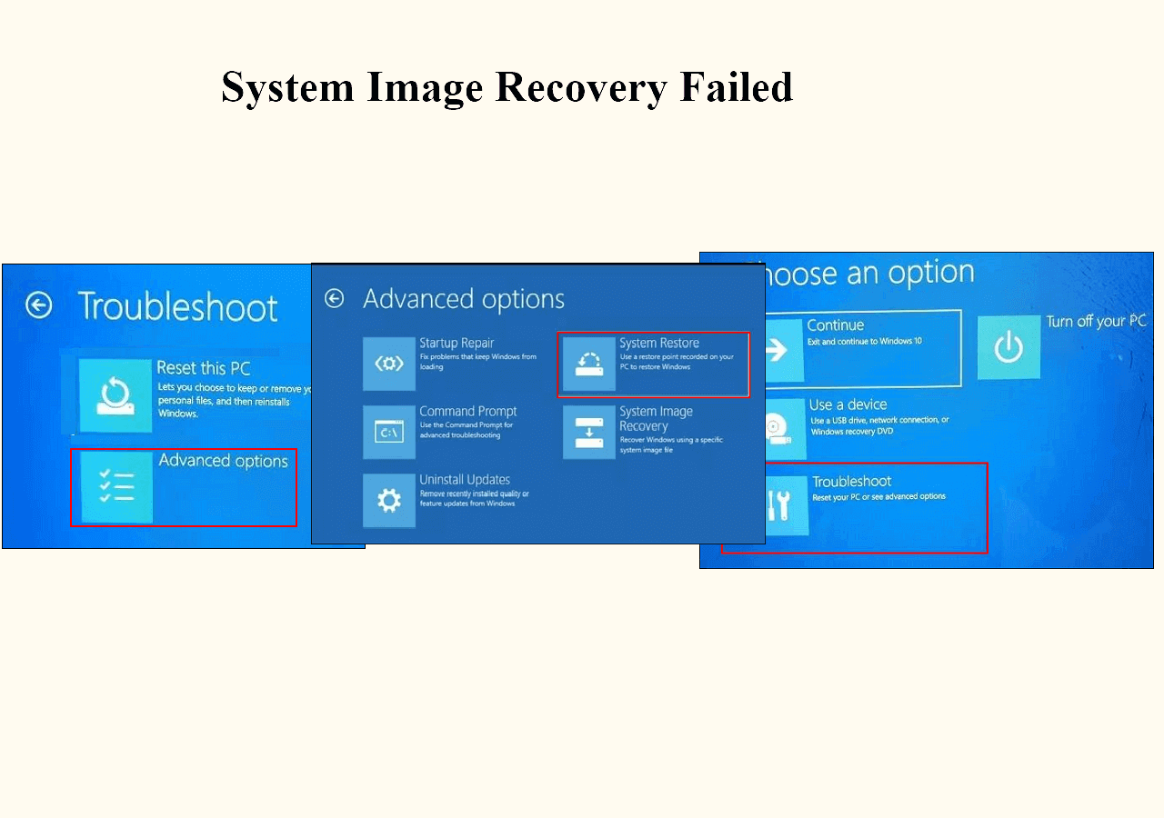 [Solved!] System Image Recovery Failed (Causes & Solutions)- EaseUS