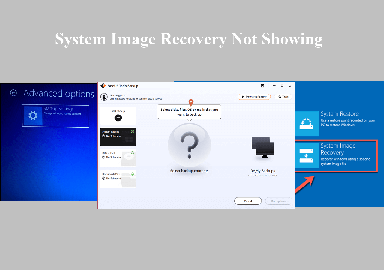 [Solved] System Image Recovery Not Showing - EaseUS