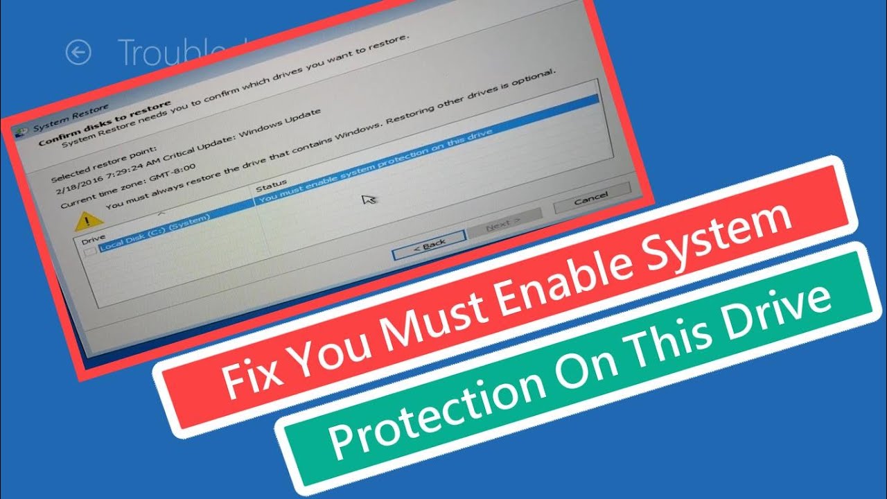 How to Slove "You Must Enable System Protection on This Drive"? - EaseUS
