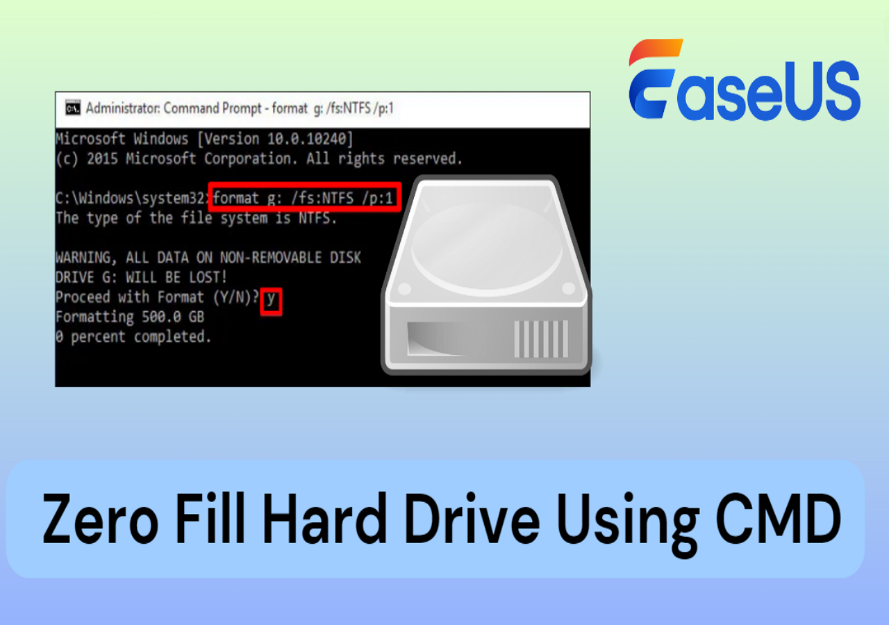 Festplatte über CMD in Windows mit Null füllen - EaseUS