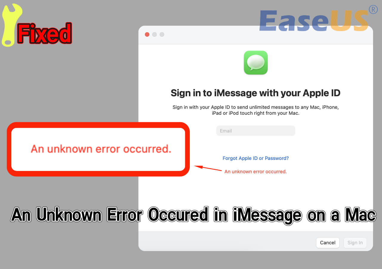 Fix 'An Unknown Error Occured' in iMessage on a Mac