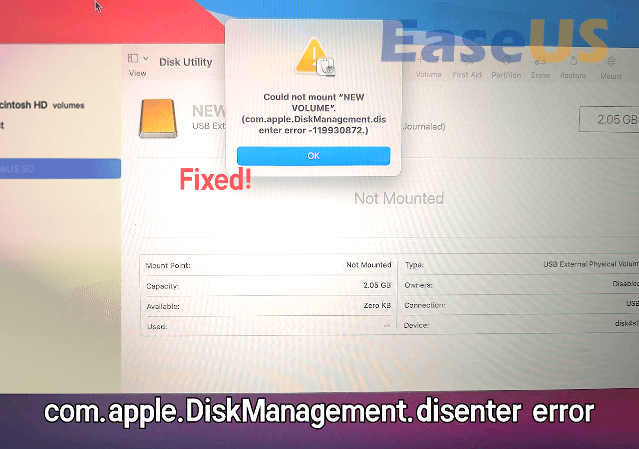 6 Ways to Fix 'com.apple.DiskManagement.disenter error'