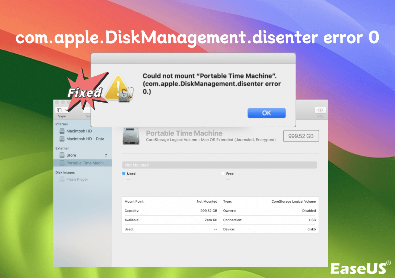 How to Fix com.apple.DiskManagement.disenter error 0