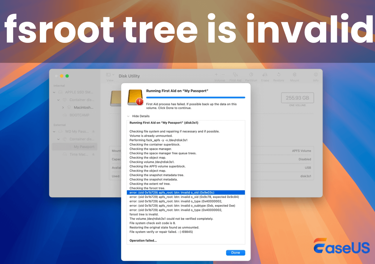 How to Fix 'fsroot tree is invalid' Error on Mac | APFS Issue