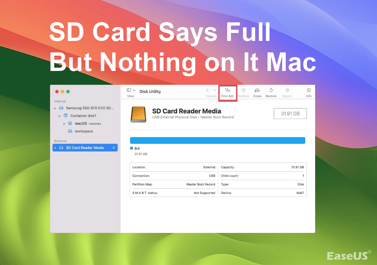 SD Card Says Full But Nothing on It Mac