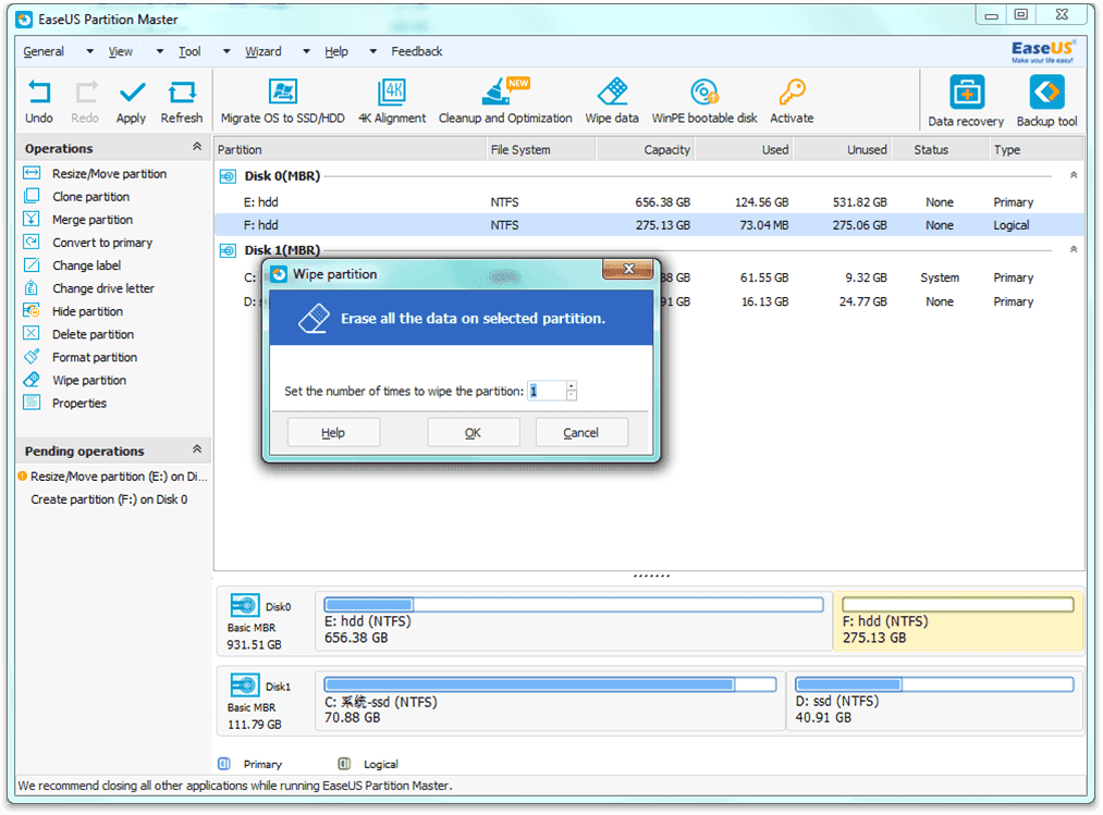 Free partition manager software to resize partitions - EaseUS Partition Master Free